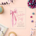Modern Trendy Blush Pink Bow Graduation Party Acrylic Invitations | Zazzle
