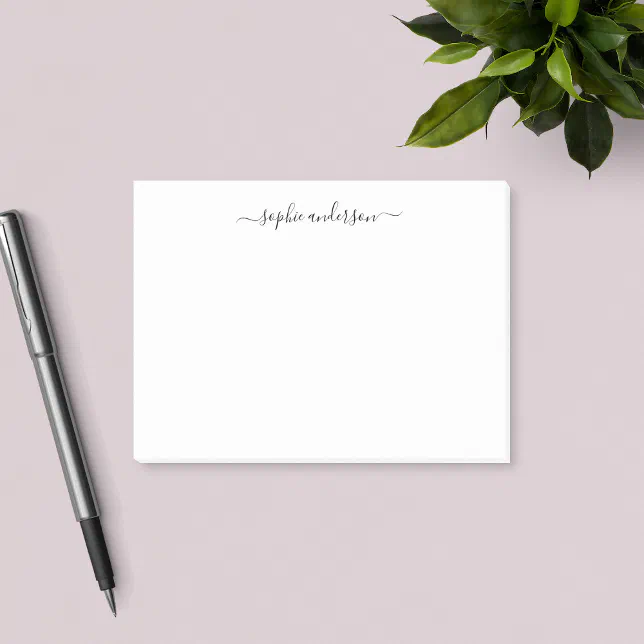 Modern Trendy Calligraphy Script Personalized Post-it Notes | Zazzle