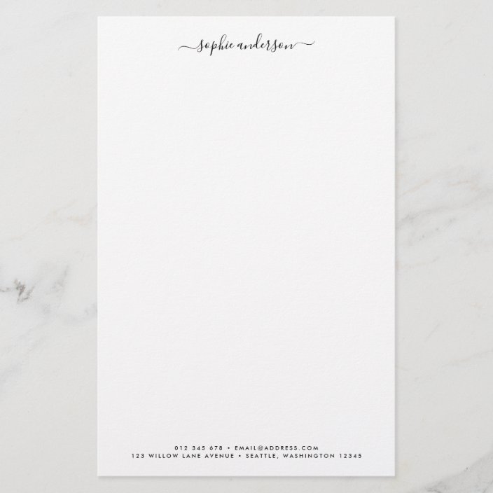 Modern Trendy Calligraphy Script Personalized Stationery | Zazzle.com