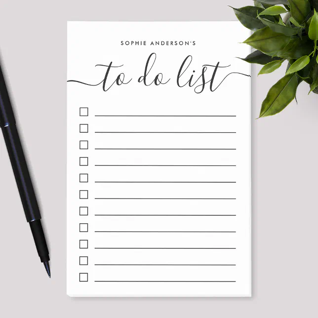 Modern Trendy Calligraphy Script To Do List Post-it Notes | Zazzle