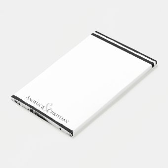 Modern Trendy Chic Black Stripes Couple Stationery Post-it Notes | Zazzle