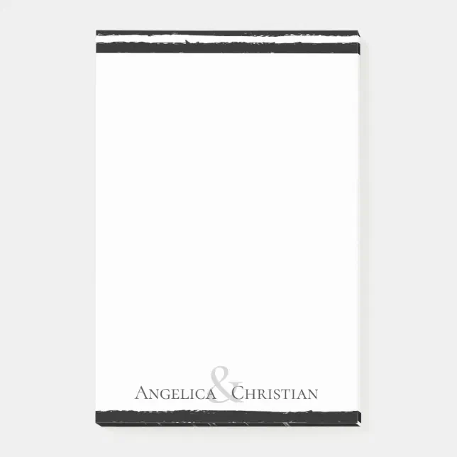Modern Trendy Chic Black Stripes Couple Stationery Post-it Notes | Zazzle