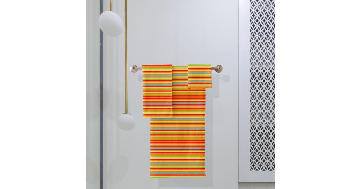 Modern Trendy Chic Simple Striped Pattern Bath Towel Set | Zazzle