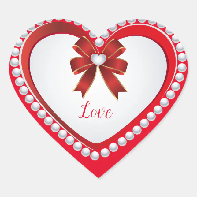 Modern Trendy Elegant Best Popular Love Heart Sticker | Zazzle