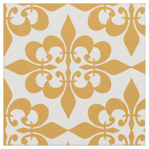 Yellow Damask Vintage Elegant Pattern Fabric | Zazzle