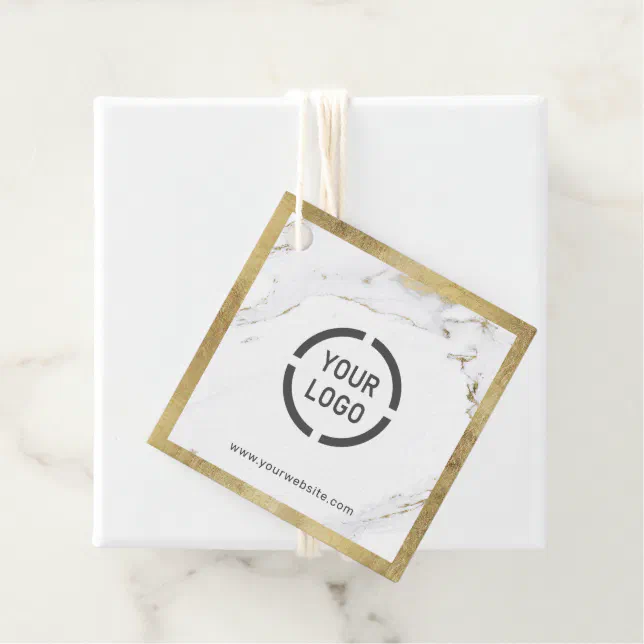 Modern Trendy faux gold marble product hang tags | Zazzle