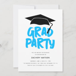 Modern Trendy GRAD Party Graduation Invitation | Zazzle