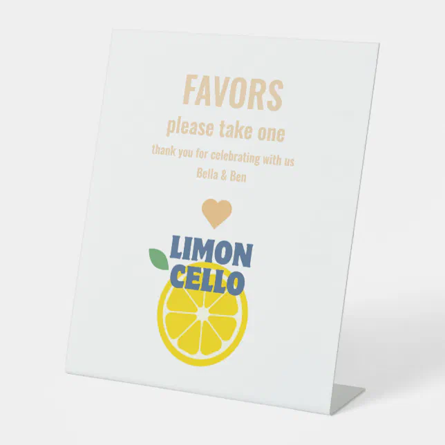 Modern Trendy Homemade Limoncello Event Favor Pedestal Sign | Zazzle