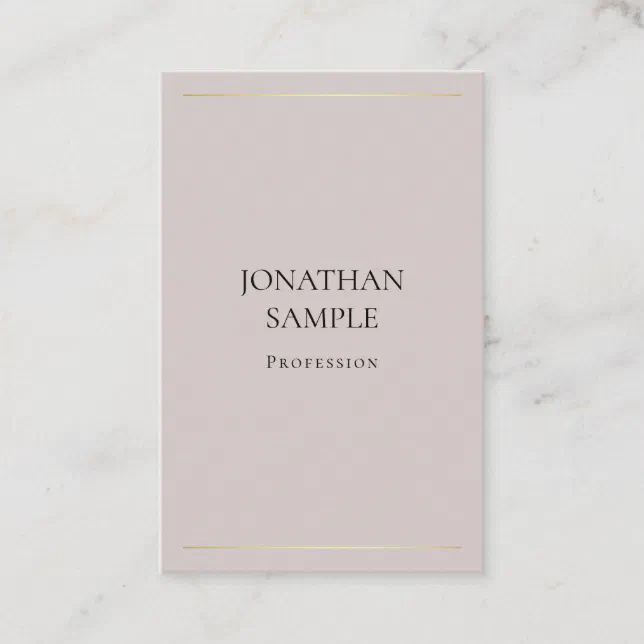 Modern Trendy Minimalistic Design Elegant Plain Business Card | Zazzle