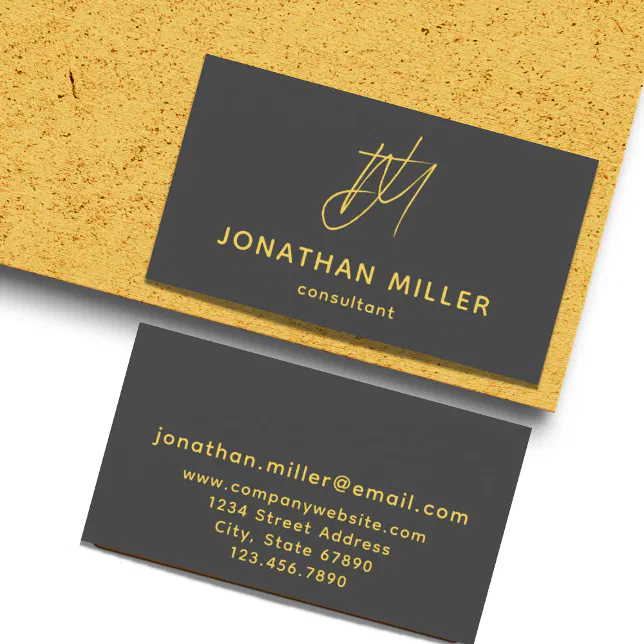 Modern Trendy Monogram Business Card | Zazzle