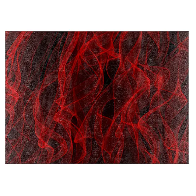 Modern Trendy Neon Red Curvy Line Abstract Pattern Cutting Board | Zazzle
