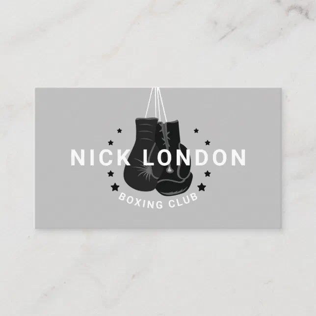Modern & Trendy Online Black Boxing Gloves Club Business Card | Zazzle