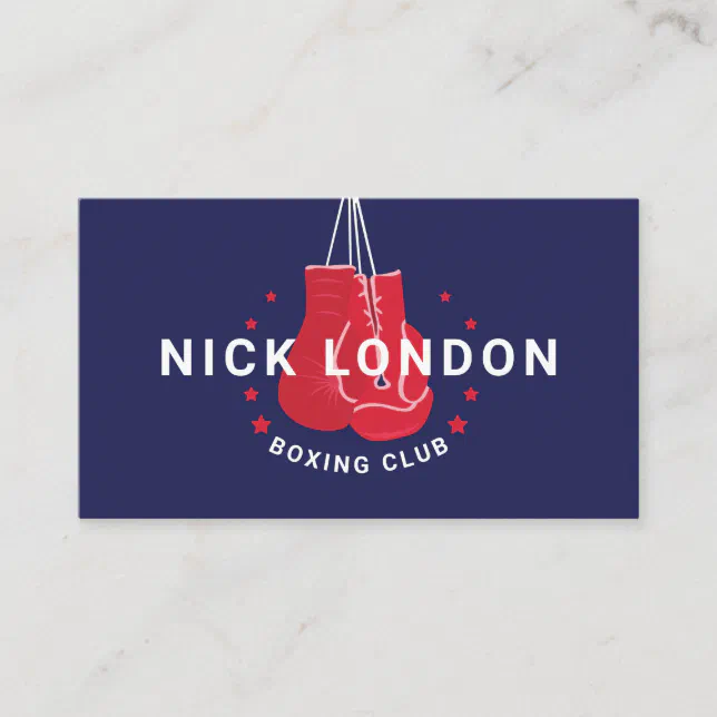 Modern & Trendy Online Red Boxing Gloves Club Business Card | Zazzle