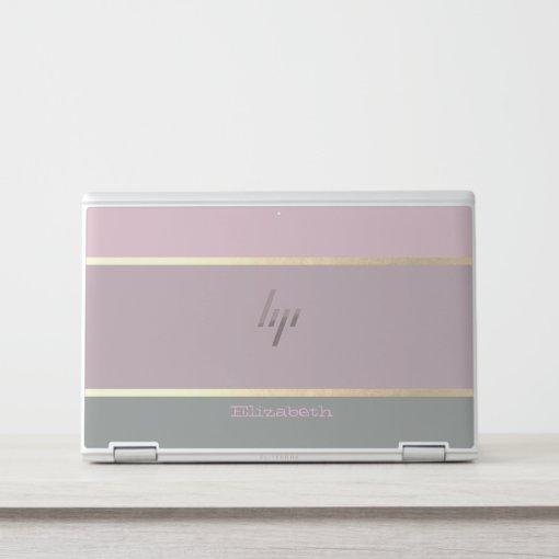 Modern Trendy Pastel Striped - Personalized HP Laptop Skin | Zazzle