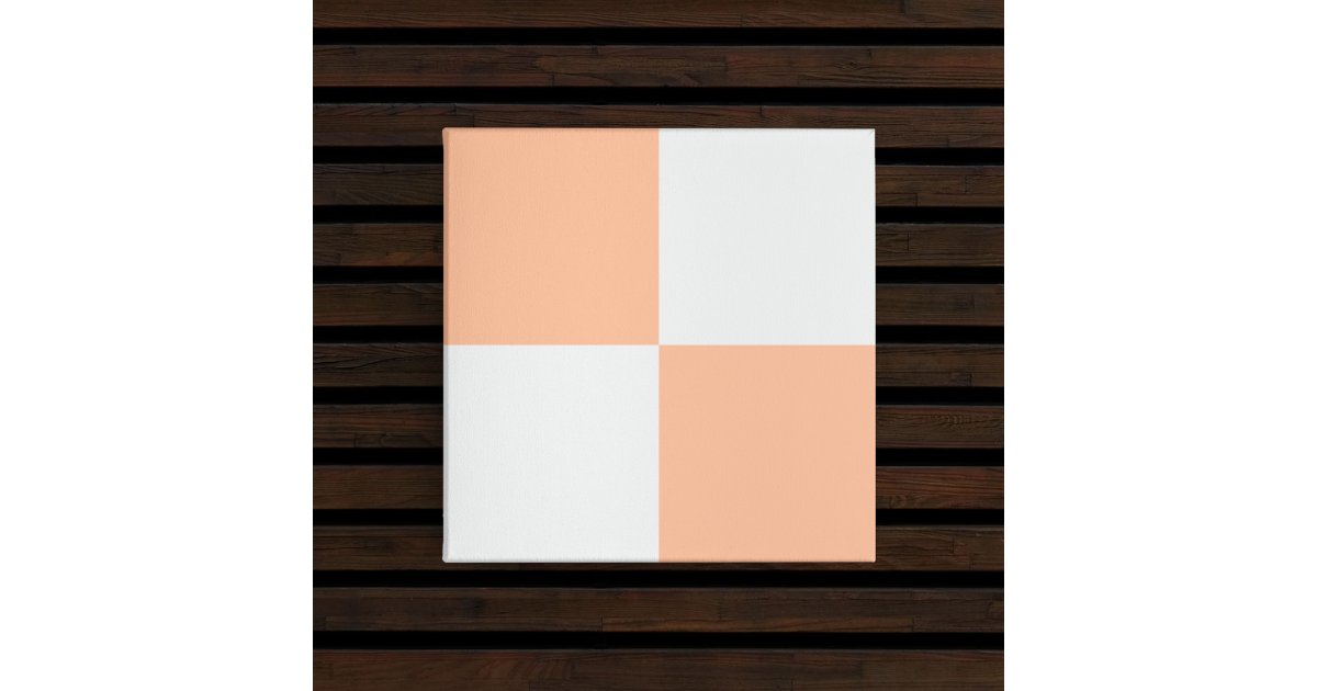 Modern Trendy Peach Checkered Ceramic Tile | Zazzle