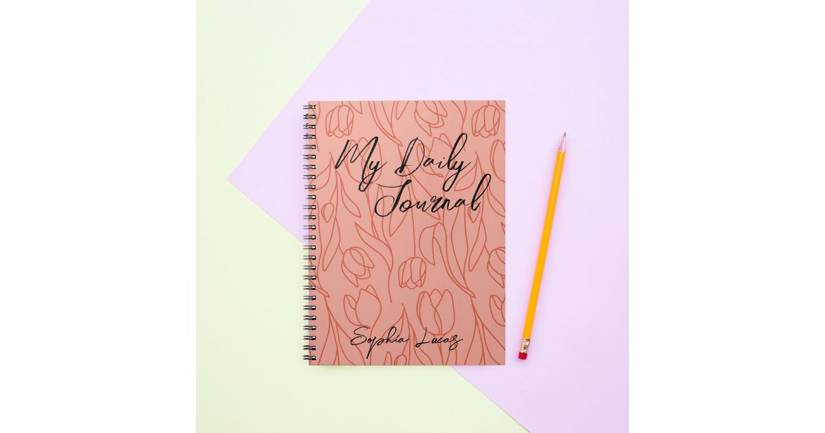 Modern Trendy Personalized My Daily Journal | Zazzle