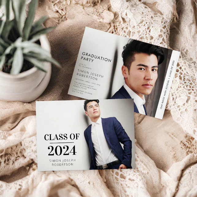 Modern Trendy Photo Graduation Invitation | Zazzle