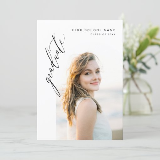 Modern Trendy Photo Graduation Party Invitation | Zazzle