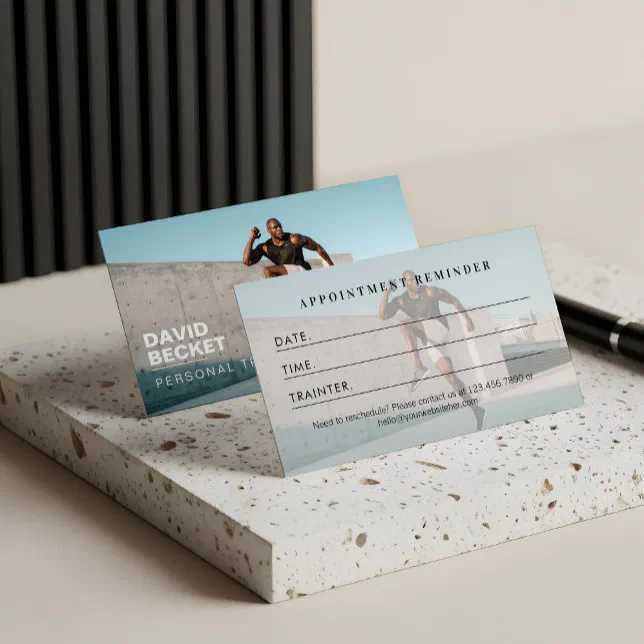 Modern Trendy Photo Personal Trainer Fitness Appointment Card | Zazzle
