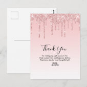 Modern Trendy Pink Faux Liquid Glitter Postcard | Zazzle