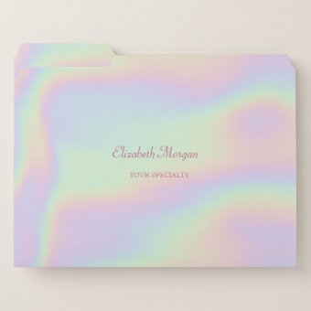 Modern Trendy Rainbow Holographic File Folder | Zazzle