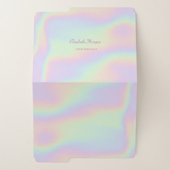 Modern Trendy Rainbow Holographic File Folder | Zazzle