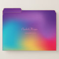 Modern Trendy Rainbow Ombre Holographic File Folder | Zazzle