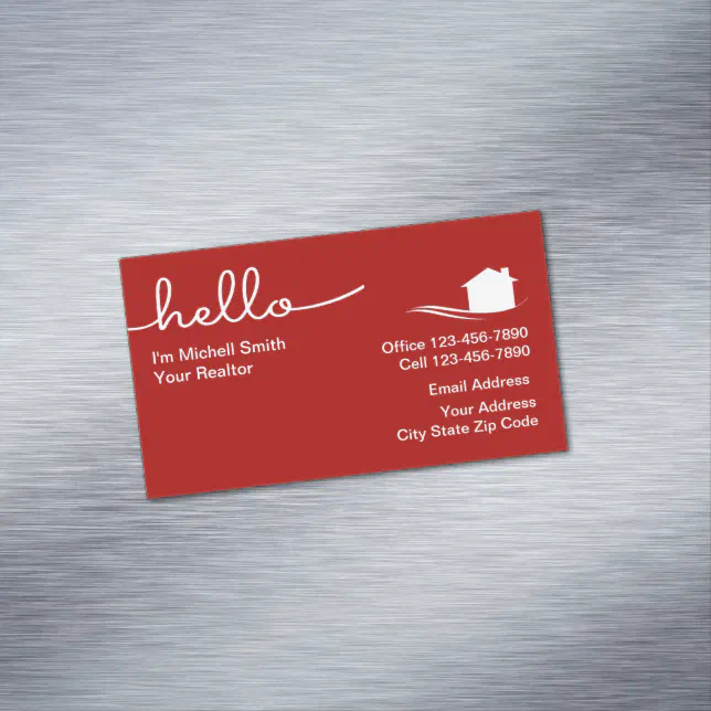 Modern Trendy Real Estate Agent Business Card Magnet | Zazzle