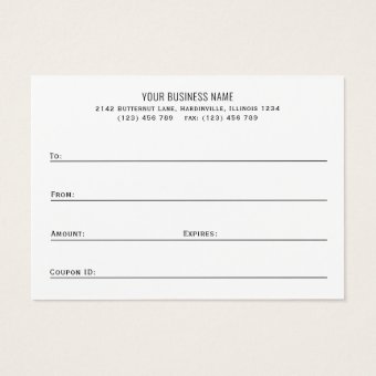 Modern Trendy Typography QR code Gift Voucher card | Zazzle