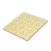 Modern Trendy Yellow Circle Geometric Pattern Ceramic Tile | Zazzle