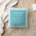 Modern Triangle Baby Boy Birth Announcement Pillow | Zazzle