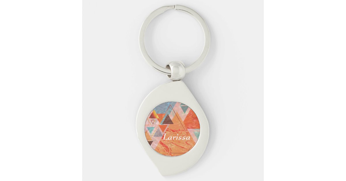 Modern triangle design – artistic geometry keychain | Zazzle