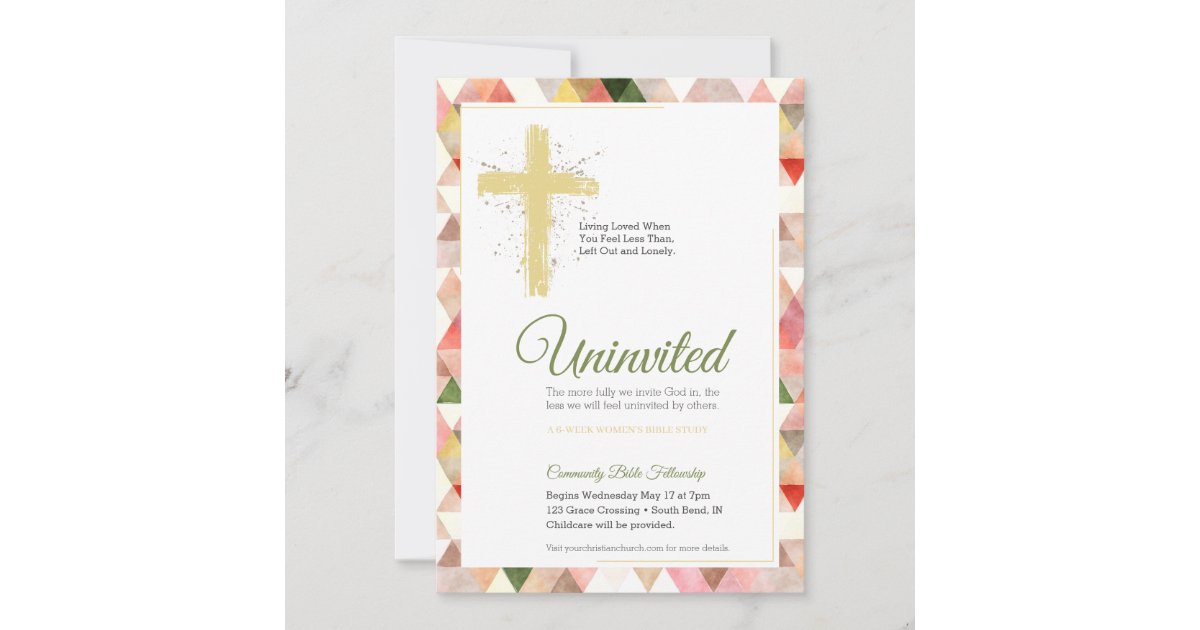 Modern Triangles Women's Bible Study Invitation | Zazzle