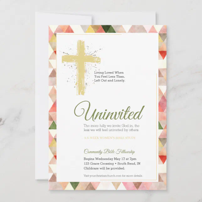 Modern Triangles Women's Bible Study Invitation | Zazzle