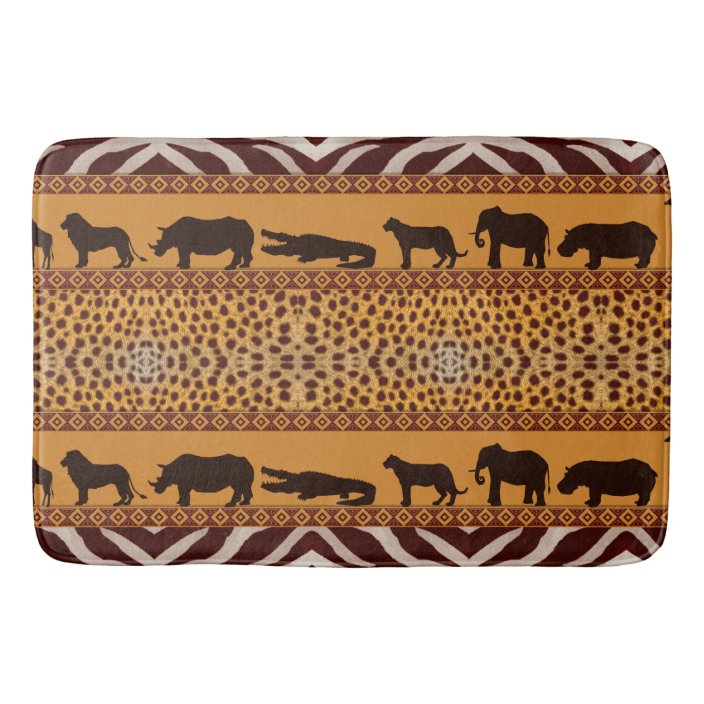 Modern Tribal African Cheetah Pattern Animal Print Bath Mat | Zazzle.com