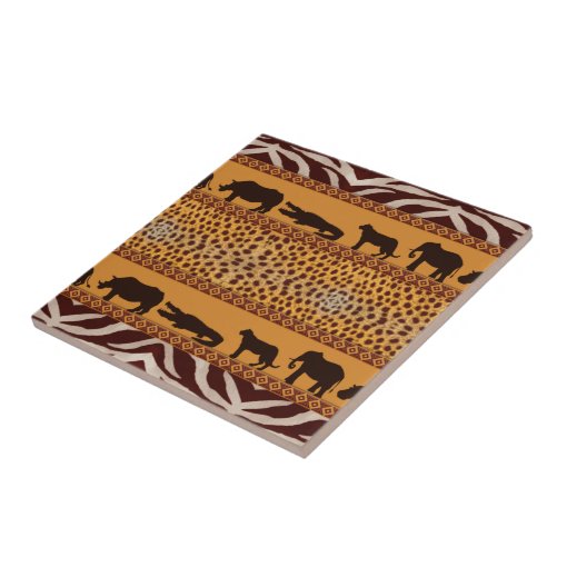 Modern Tribal African Cheetah Pattern Animal Print Ceramic Tile | Zazzle