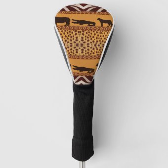 Modern Tribal African Cheetah Pattern Animal Print Golf Head Cover | Zazzle