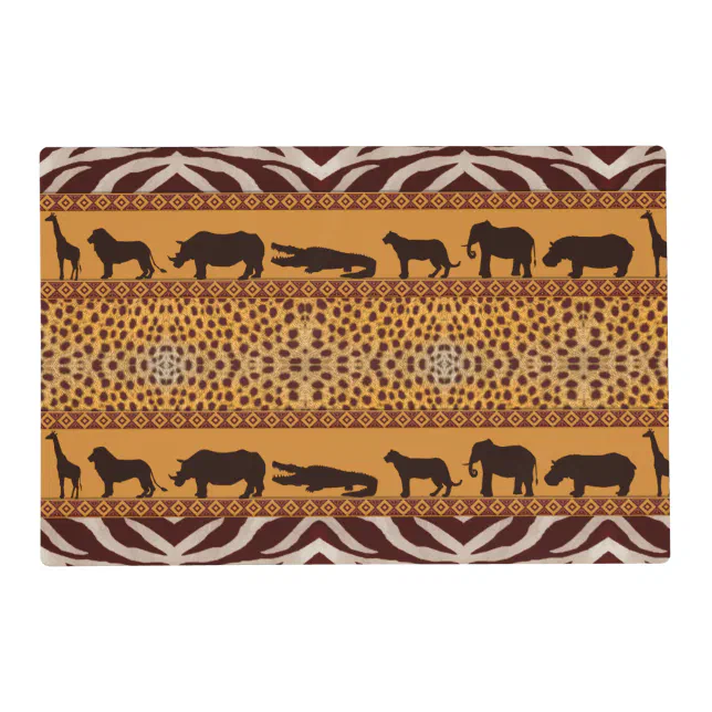 Modern Tribal African Cheetah Pattern Animal Print Placemat | Zazzle