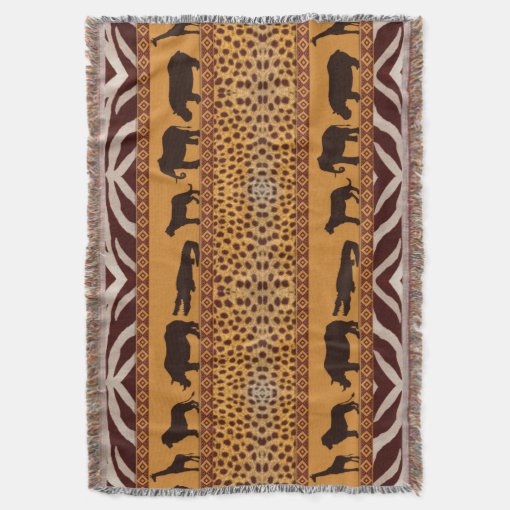 Modern Tribal African Cheetah Pattern Animal Print Throw Blanket | Zazzle