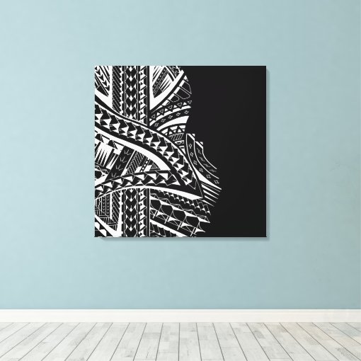 Modern tribal canvas art in Samoan style | Zazzle