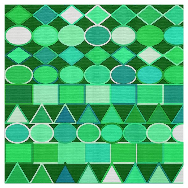 Mint-Green Tribal Geometric Pattern Fabric | Zazzle