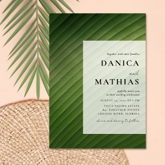 Modern Tropical Banana Leaf Wedding Invitation | Zazzle
