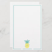 Modern tropical editable pineapple monogram name stationery | Zazzle