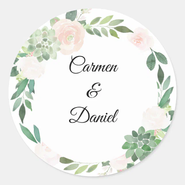 Modern Tropical Floral Wedding Envelope Seals | Zazzle