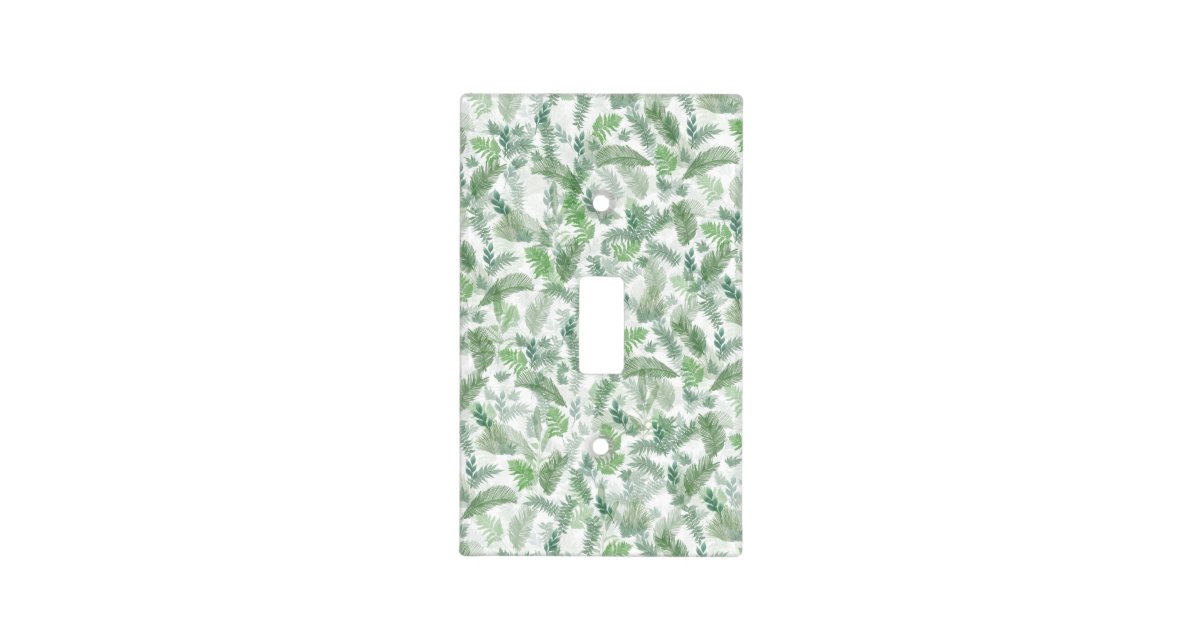 Modern Tropical Greenery White Green Foliage Light Switch Cover | Zazzle