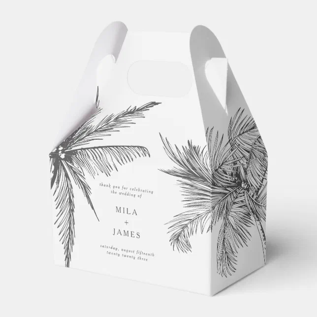 Modern Tropical Minimalist Custom Wedding Favor Boxes | Zazzle