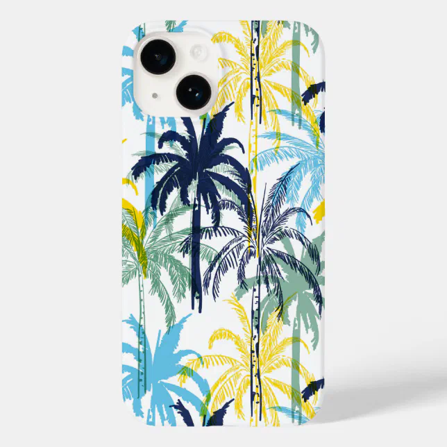 Modern Tropical Palm Tree Pattern Case-Mate iPhone Case | Zazzle