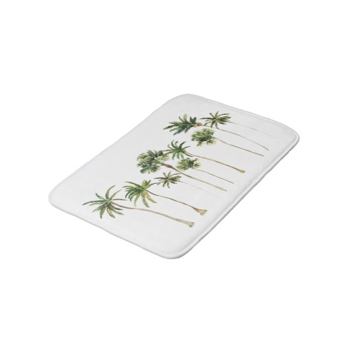 Modern Tropical Palm Trees Bath Mat | Zazzle
