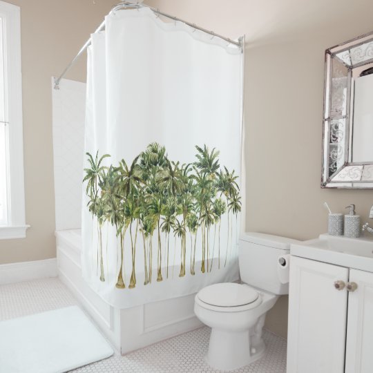 Modern Tropical Palm Trees Shower Curtain | Zazzle.com