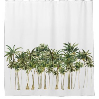 Modern Tropical Palm Trees Shower Curtain | Zazzle
